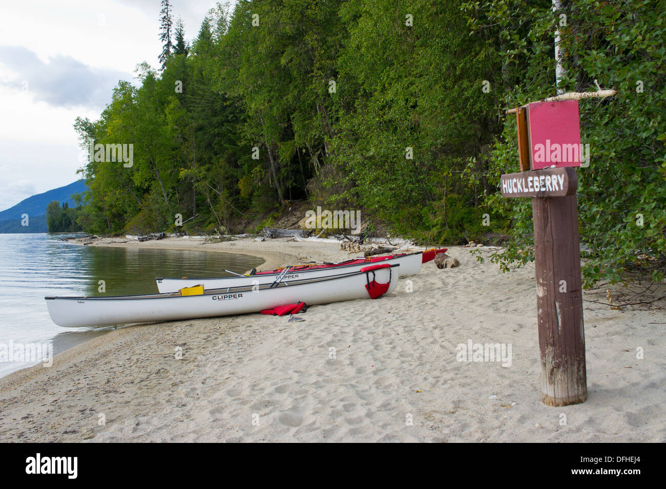 canoes on shoreline Wells Gray Provincial Park Stock Photo - Alamy