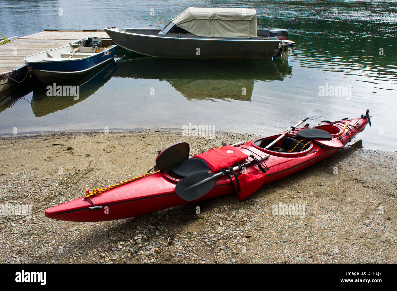 Kayak onshore Wells Gray Provincial Park British Columbia Stock Photo ...