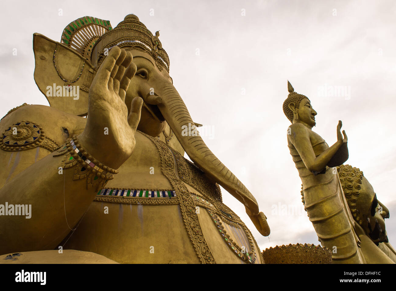 Big Golden statue of Ganesha in Wat Mokkanlan , Chomthong Chiangmai ...