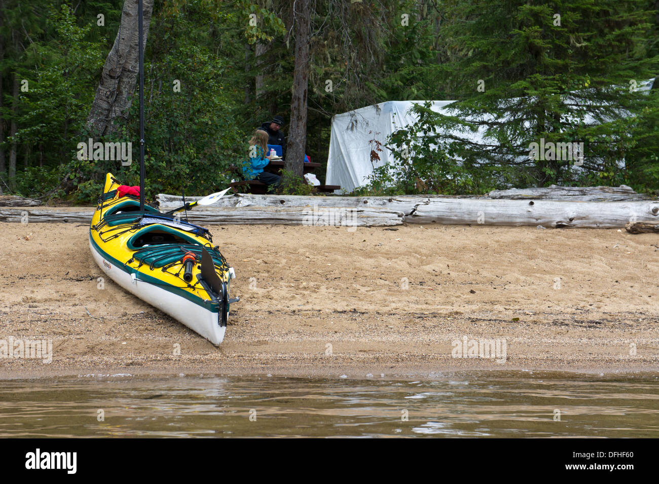 canoes on shoreline Wells Gray Provincial Park Stock Photo - Alamy