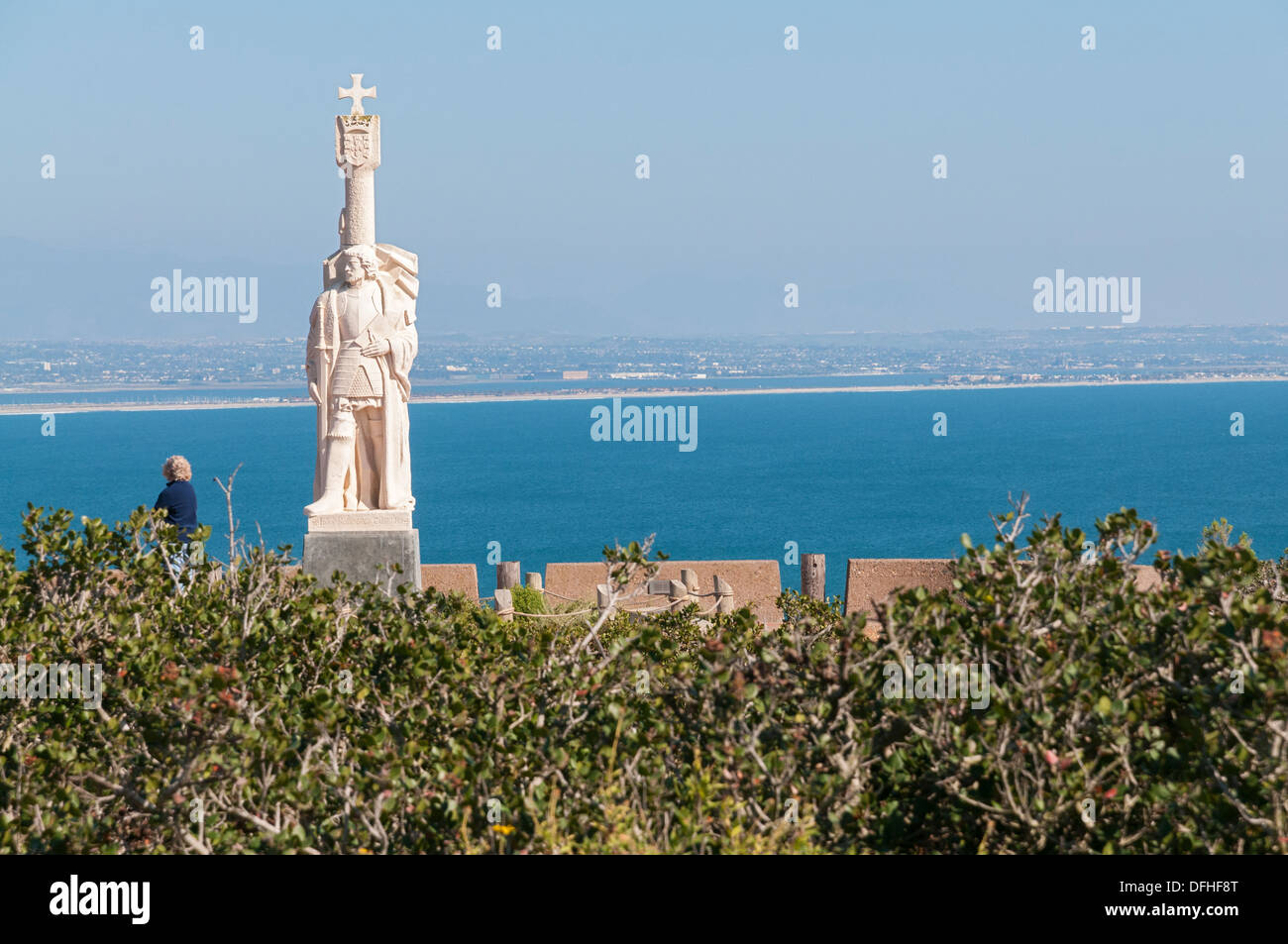 California, San Diego, Cabrillo National Monument, statue of Juan ...