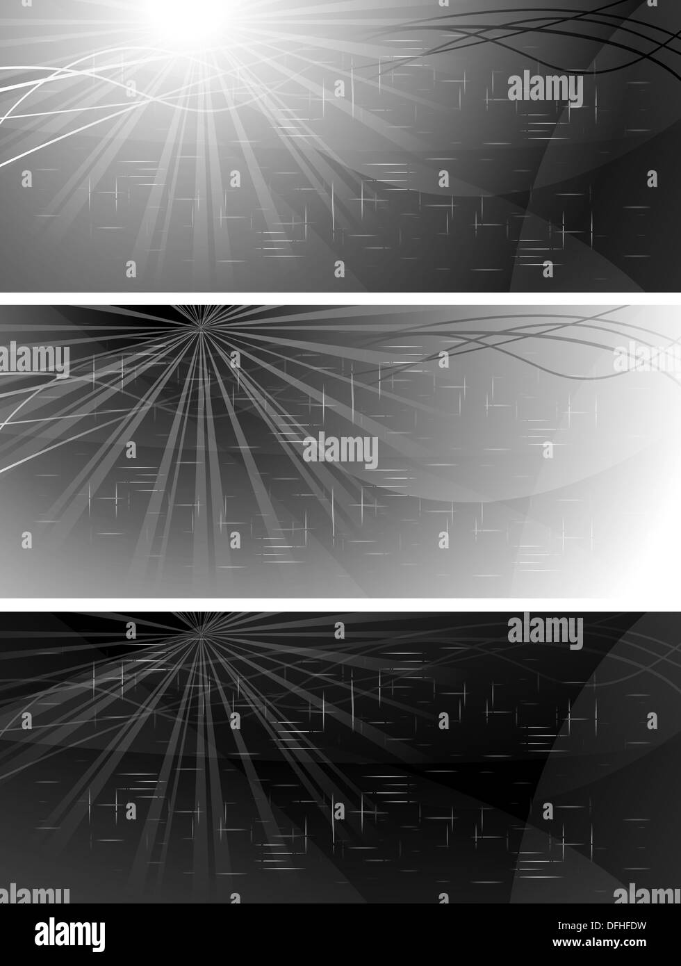 Set of abstract monochrome banners - eps 10 Stock Photo - Alamy