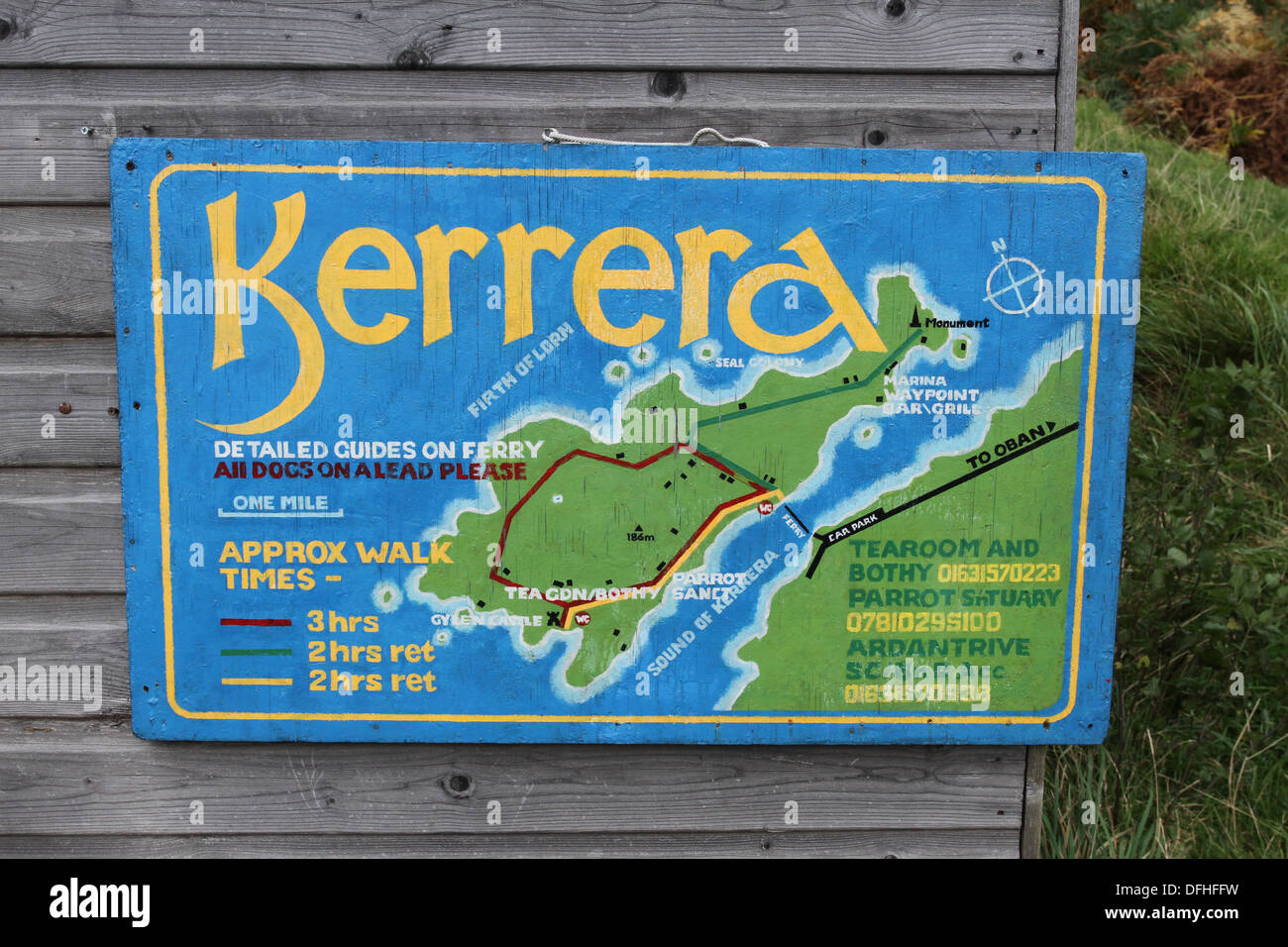 map of Isle of Kerrera Scotland October 2013 Stock Photo - Alamy