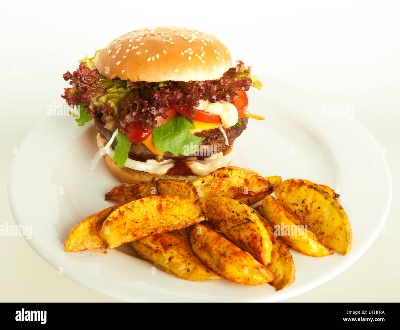 Bacon cheeseburger on white hi-res stock photography and images - Alamy