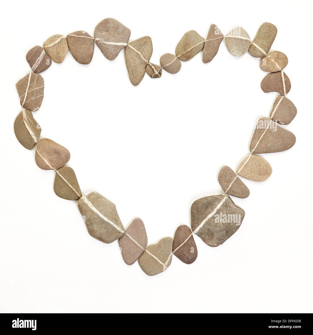 Heart made of many stones with white lines as symbol for love Stock ...