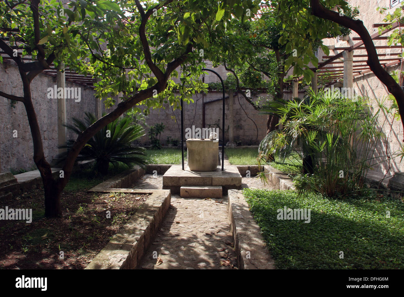 Fountain in the atrium of the monastery Stock Photo - Alamy