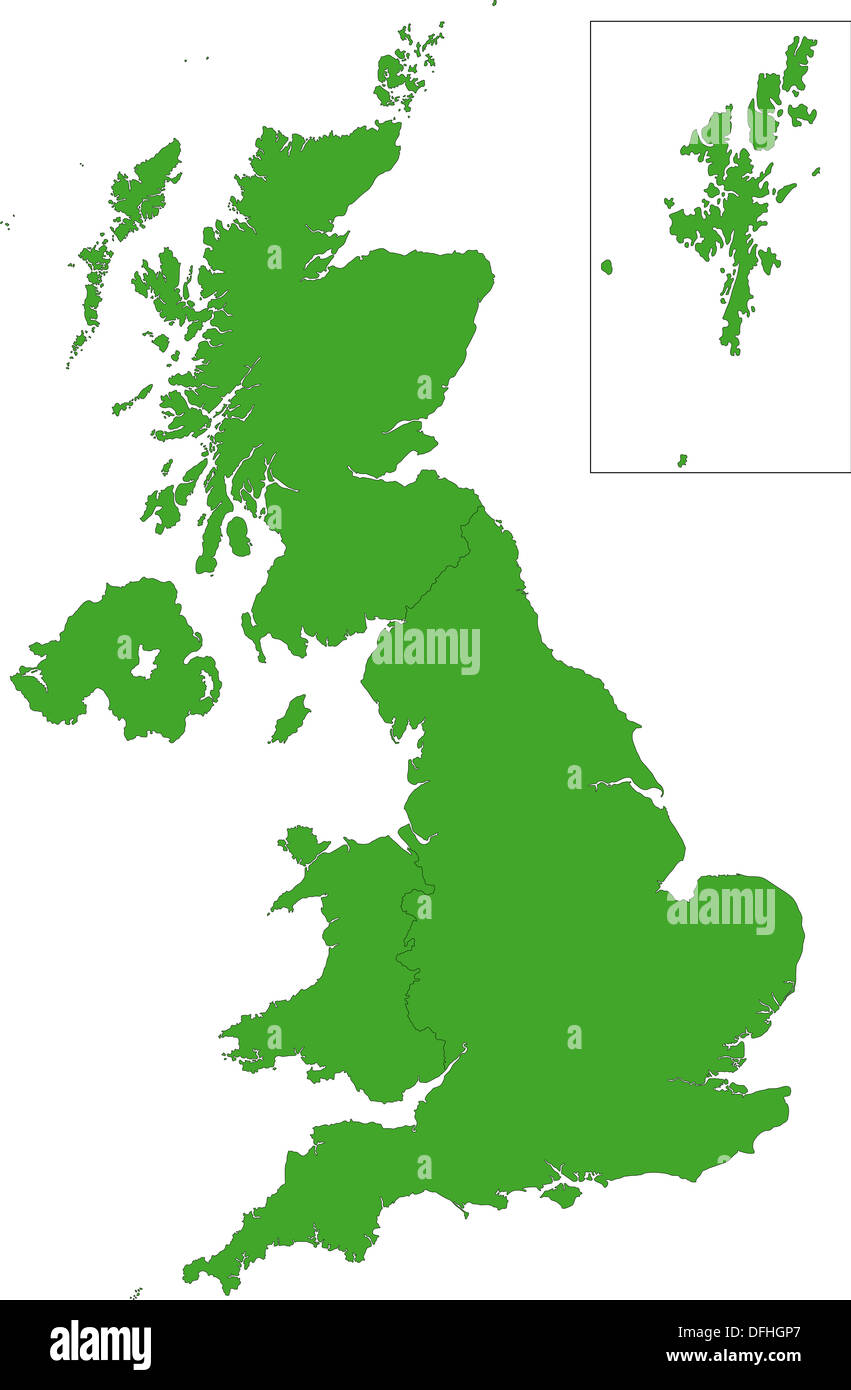 Green United Kingdom map Stock Photo - Alamy