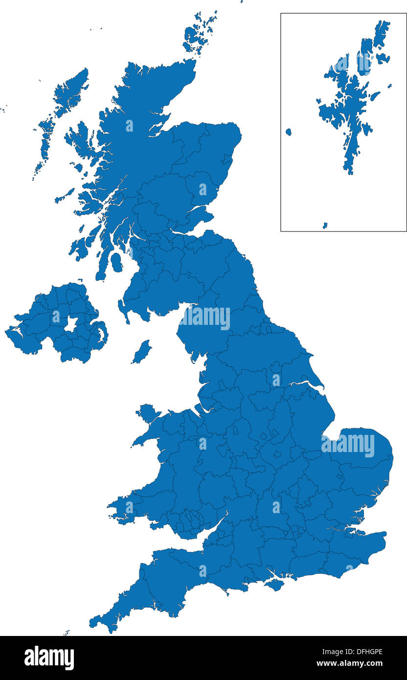 Blue United Kingdom map Stock Photo - Alamy