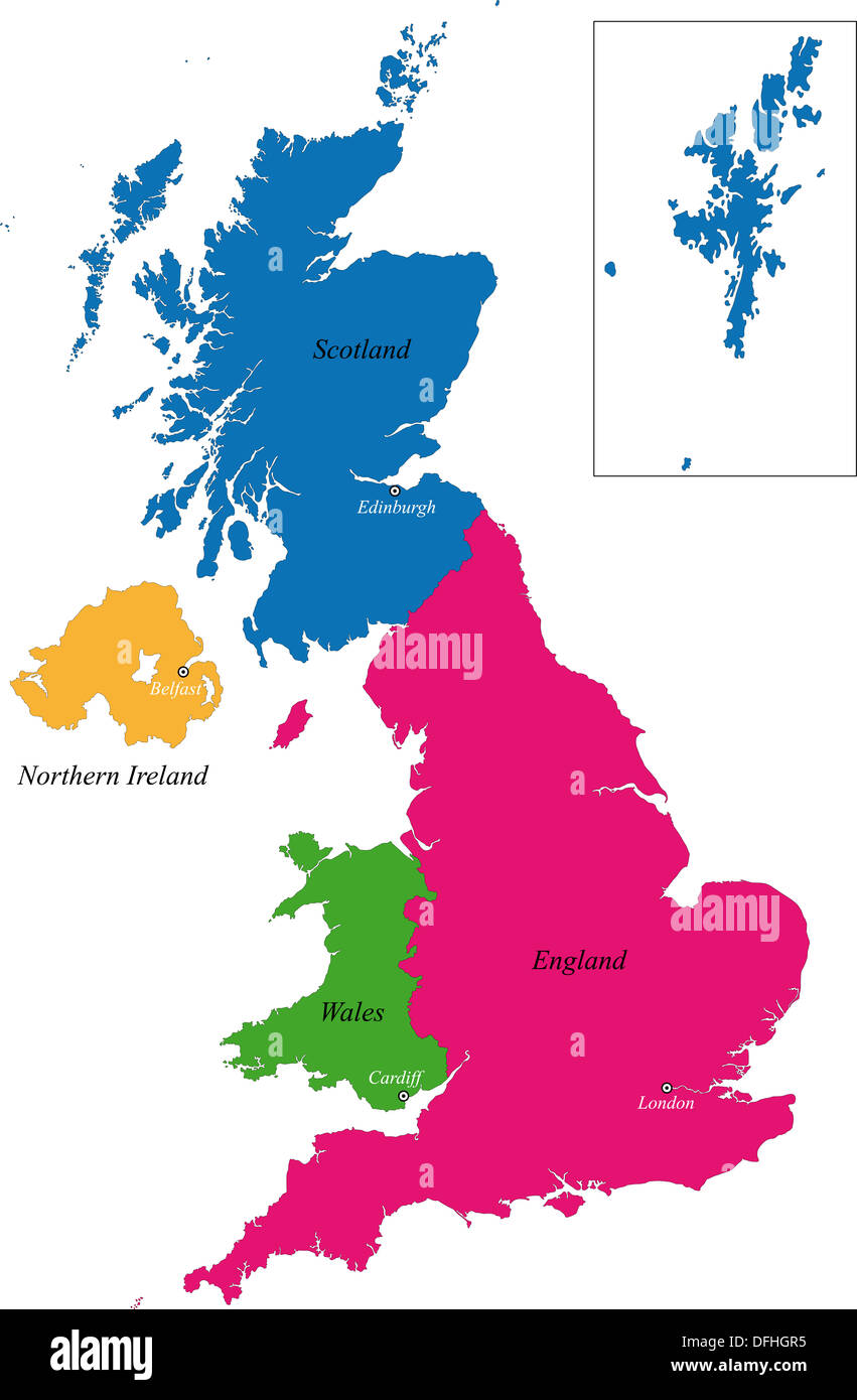 Scotland administrative map hi-res stock photography and images - Alamy