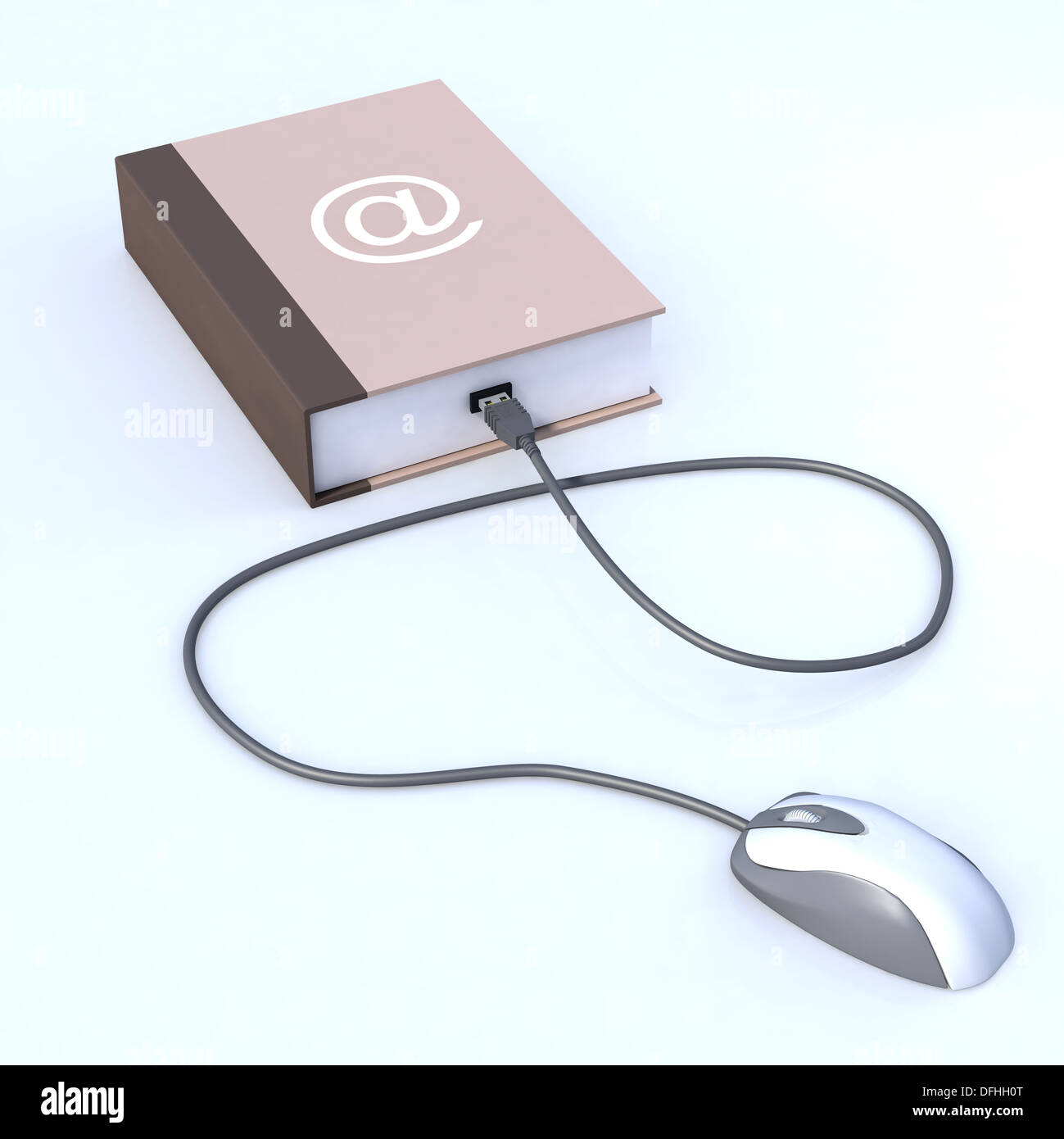 book with mouse connected, electronic book concept Stock Photo - Alamy