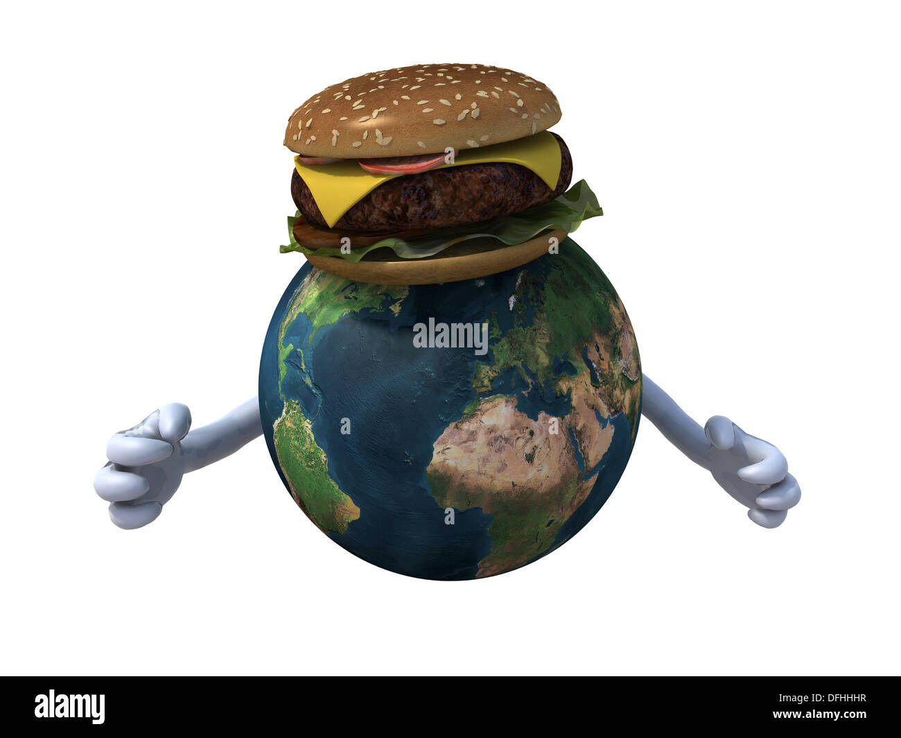Hamburger world 3d illustration hi-res stock photography and images - Alamy