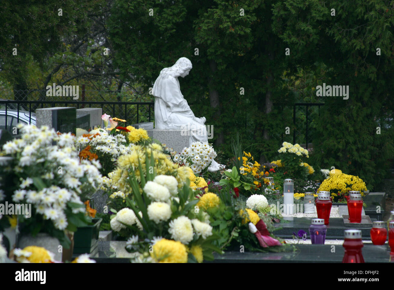 Graveyard on the All Saints Day Stock Photo - Alamy