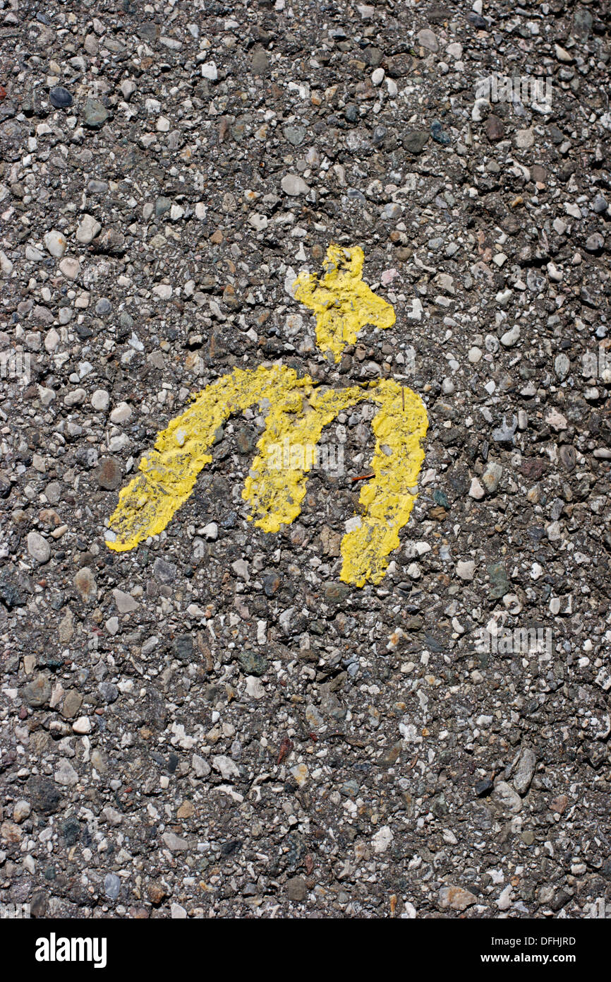 Marienpilgerweg. Mary's pilgrim route sign on the road Stock Photo - Alamy