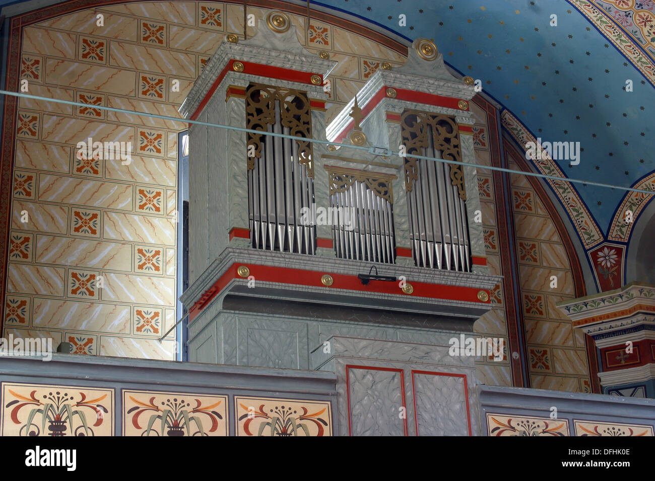 A historic pipe organ in beautiful church Stock Photo - Alamy