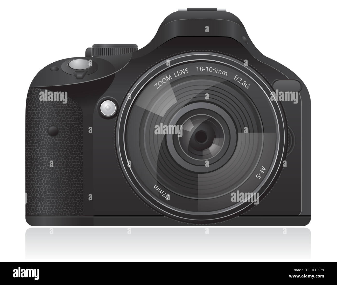 photo camera illustration isolated on white background Stock Photo - Alamy