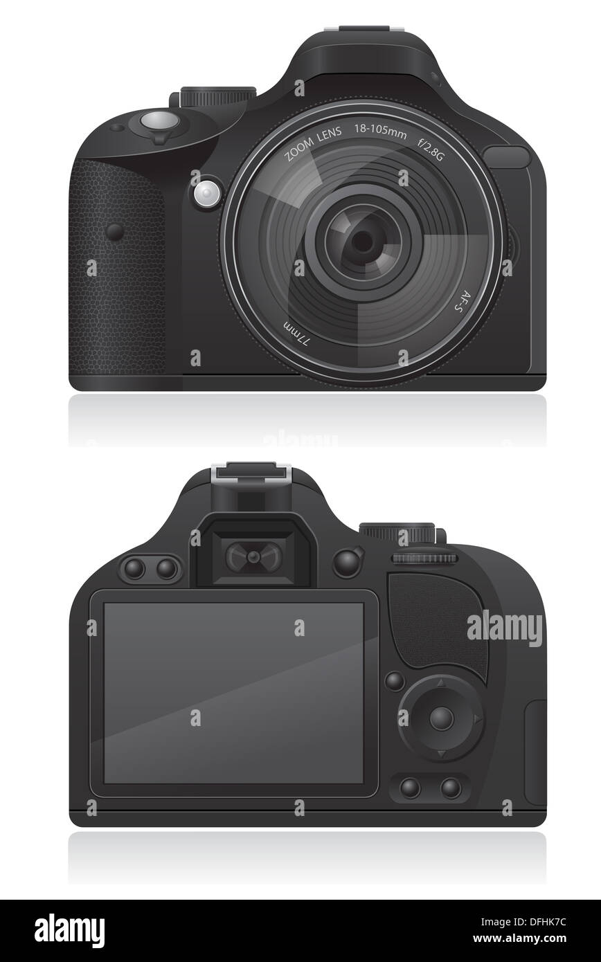 photo camera illustration isolated on white background Stock Photo - Alamy