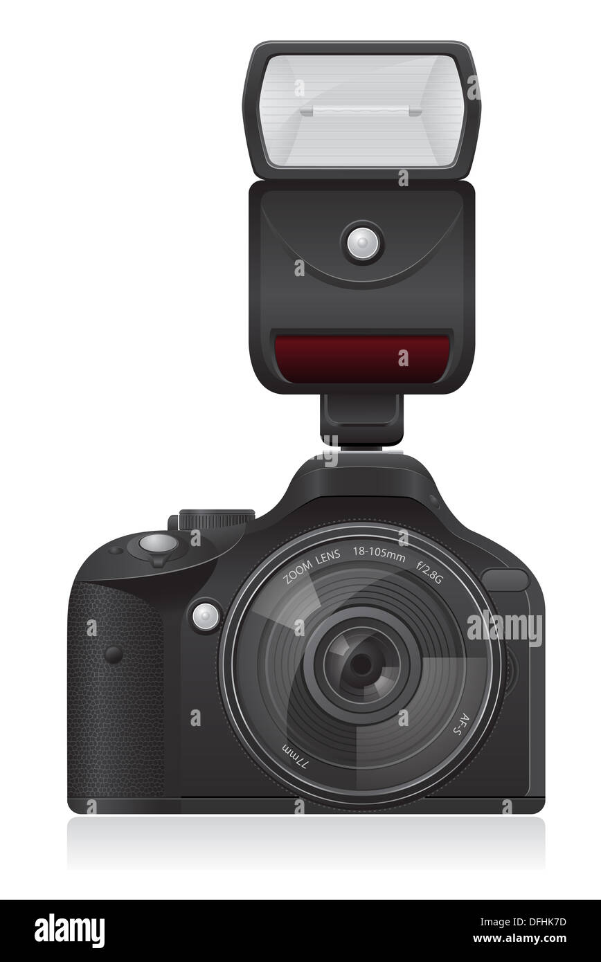 photo camera illustration isolated on white background Stock Photo - Alamy