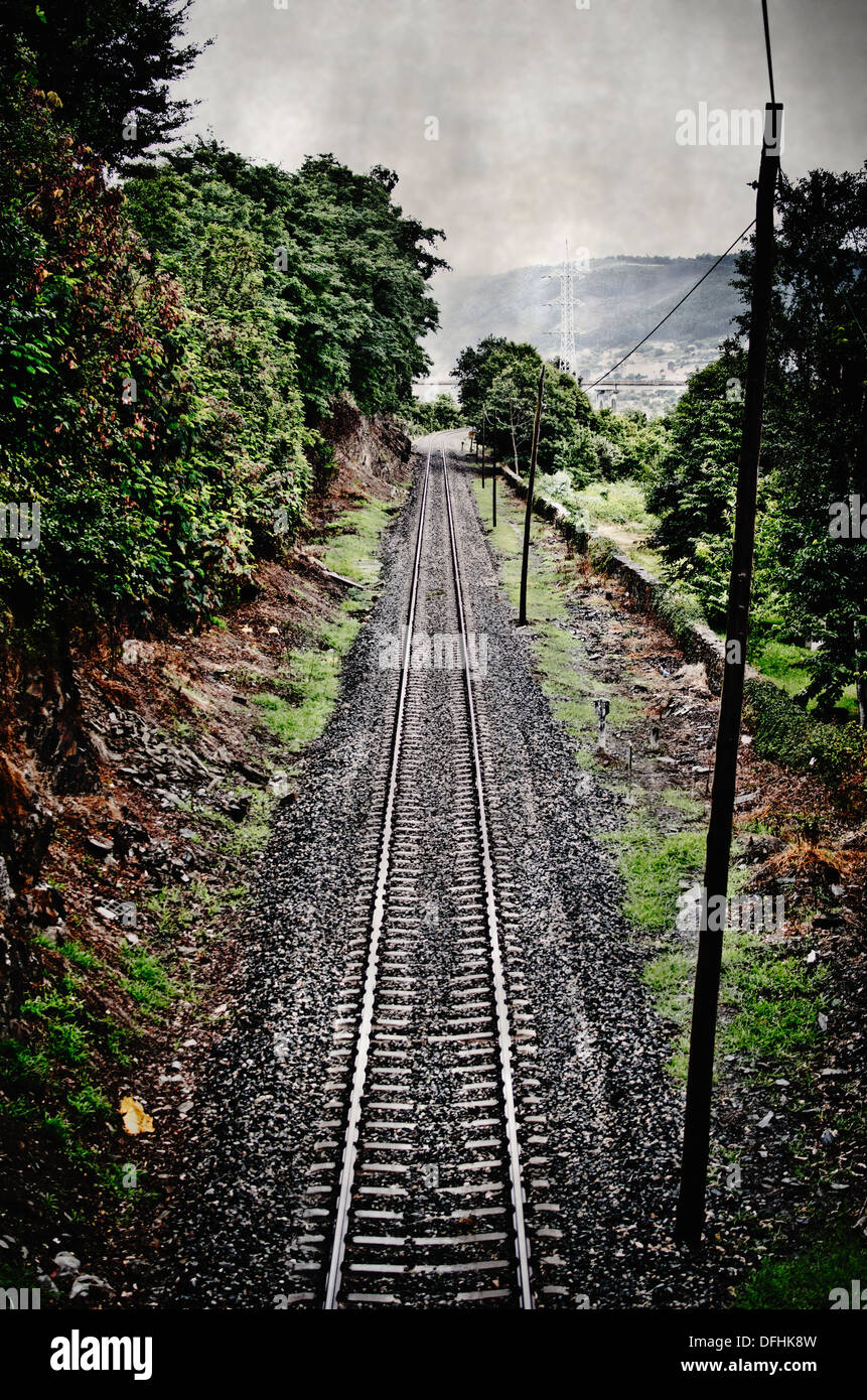 Old railway track in green hi-res stock photography and images - Alamy