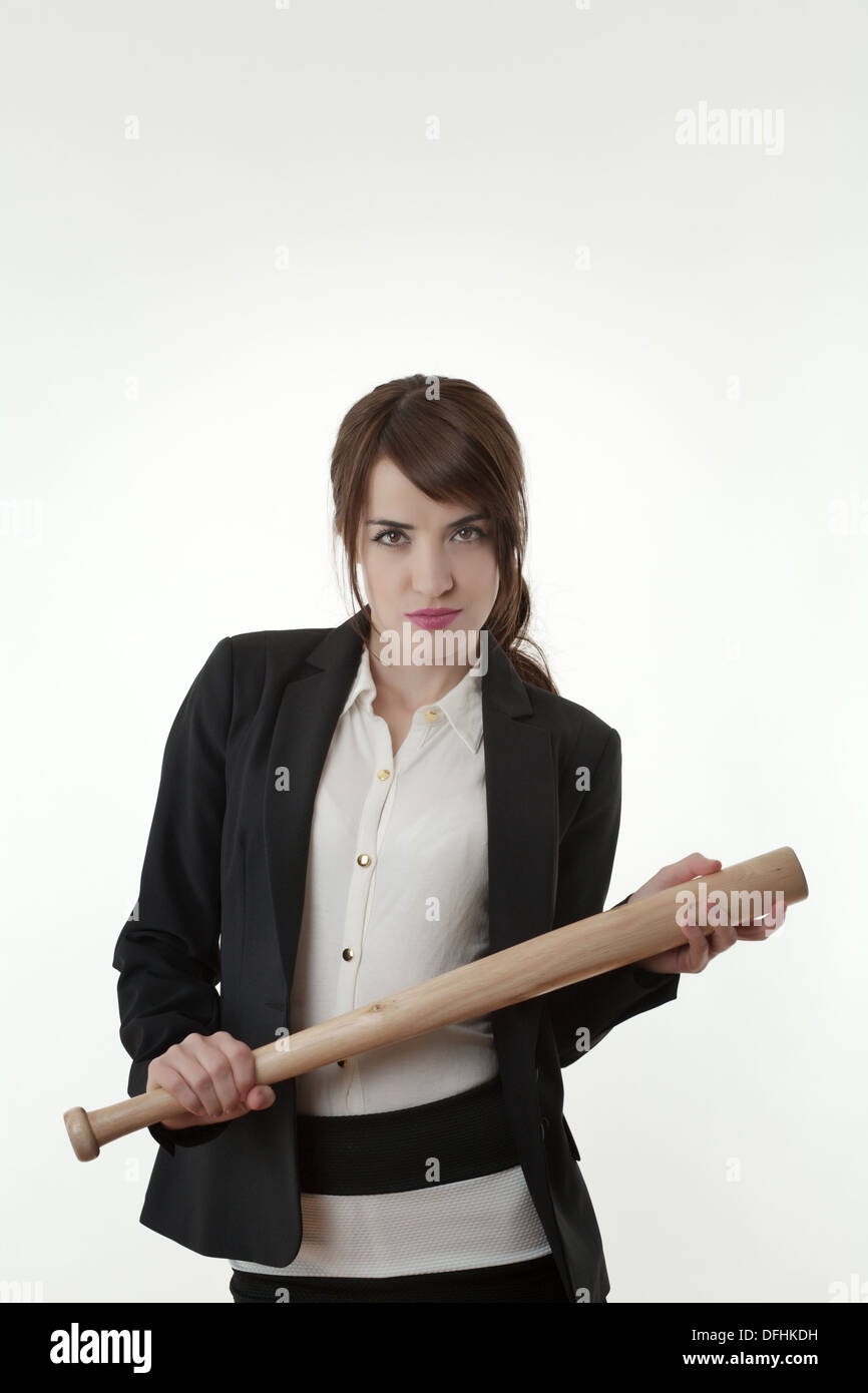 woman in a sharp business suit hold a baseball bat Stock Photo - Alamy