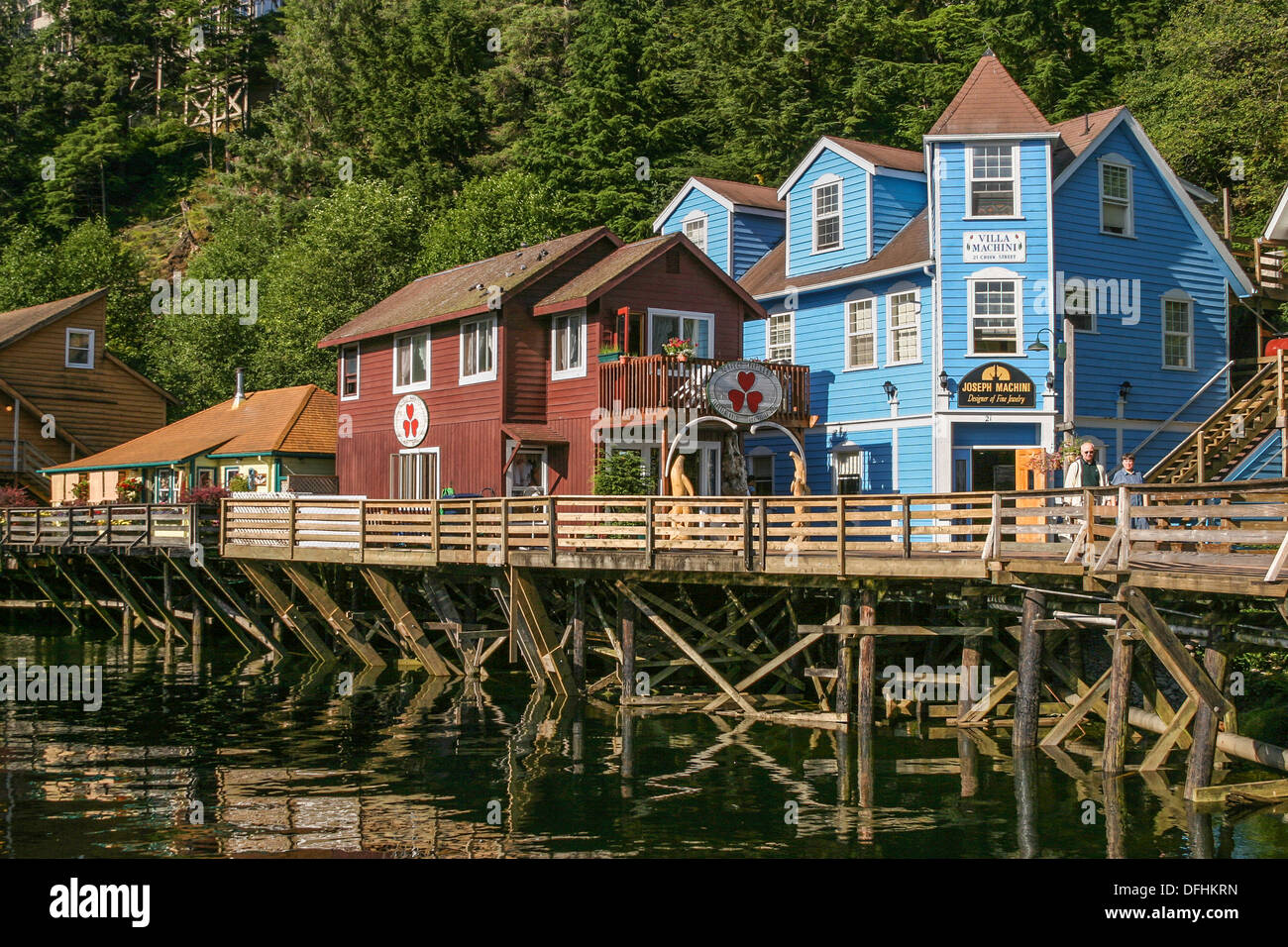 Historic Creek Street boardwalk, Ketchikan, Alaska, USA Stock Photo - Alamy