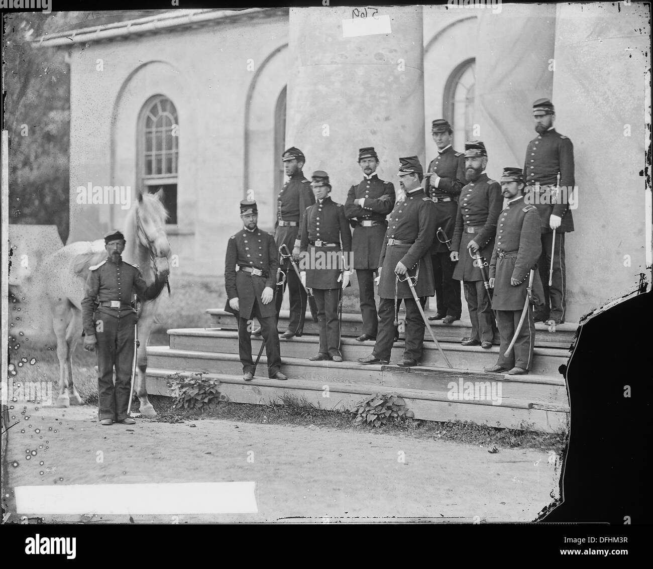 A portrait of General Irvin McDowell with his staff of eight ...