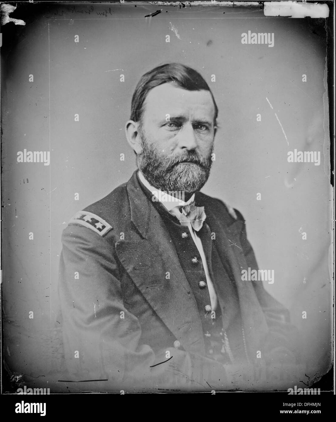 A portrait of General Ulysses S. Grant, a prominent military leader and ...