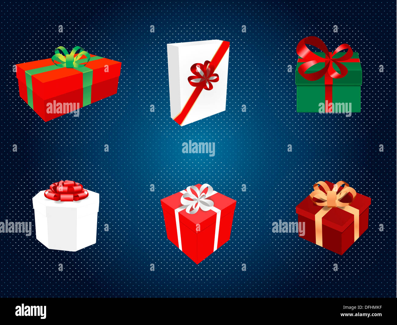 Vector illustration of beautiful gift boxes set Stock Photo - Alamy