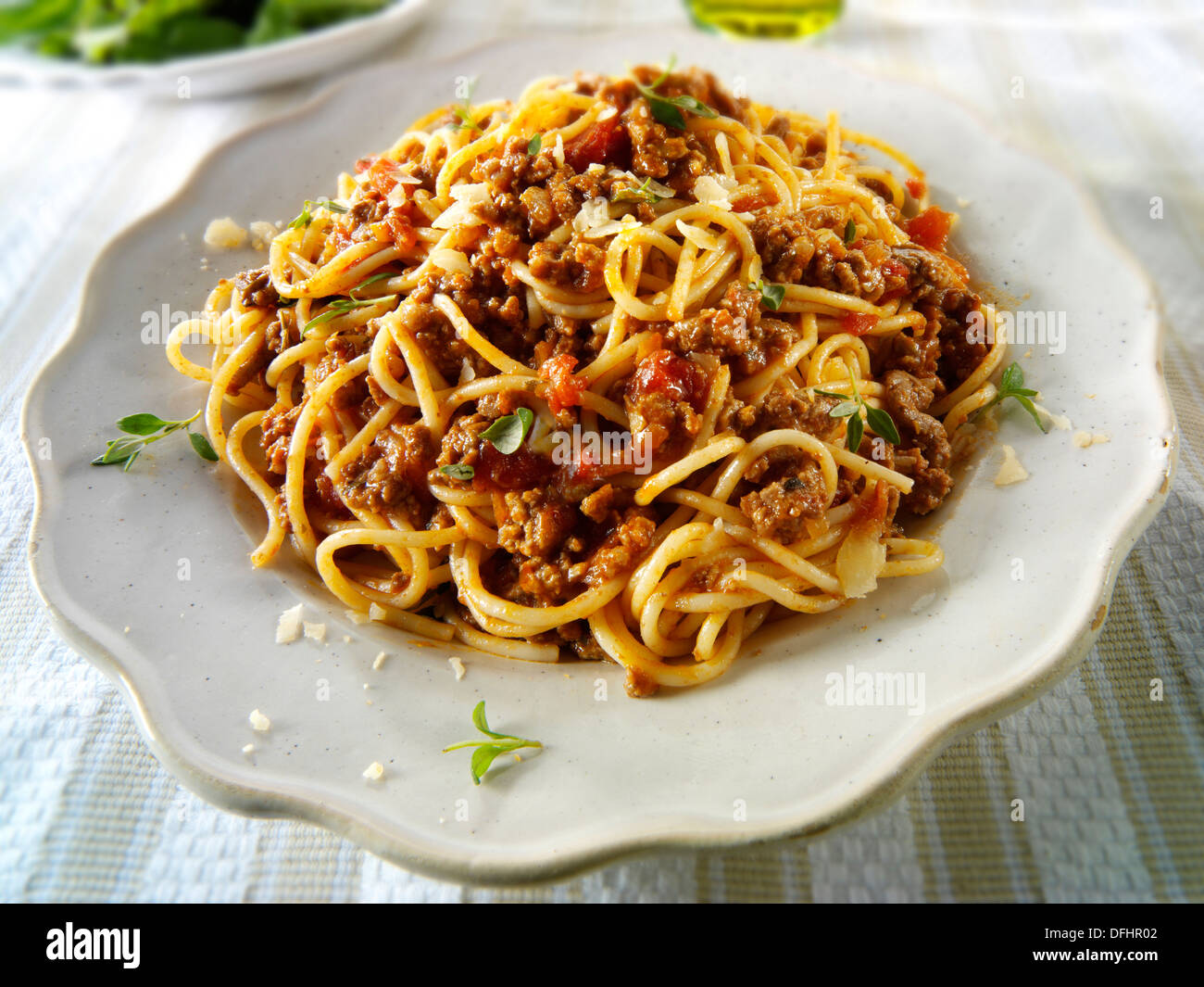 Spaghetti bolognese and spaghetti with tomato sauce hi-res stock ...