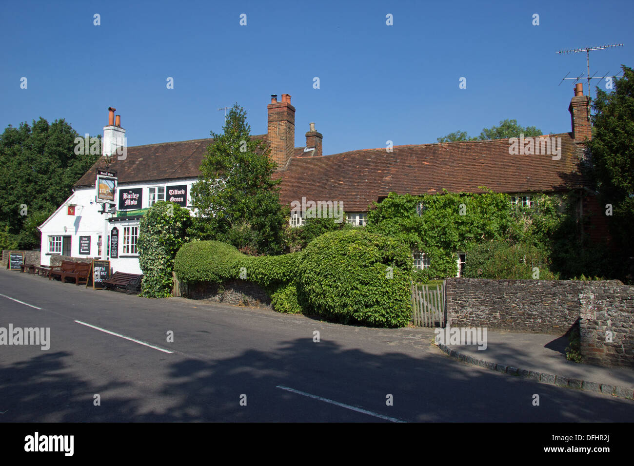 The Barley Mow pub on Tilford Green Surrey England Stock Photo - Alamy