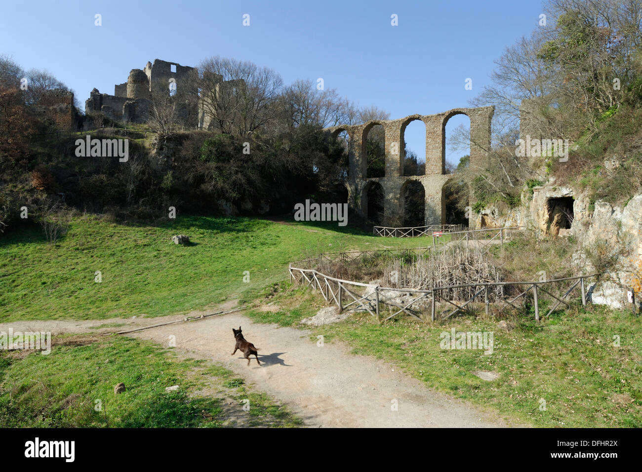 Ancient aqueduct carried water to the town of Canale Monterano Italy ...