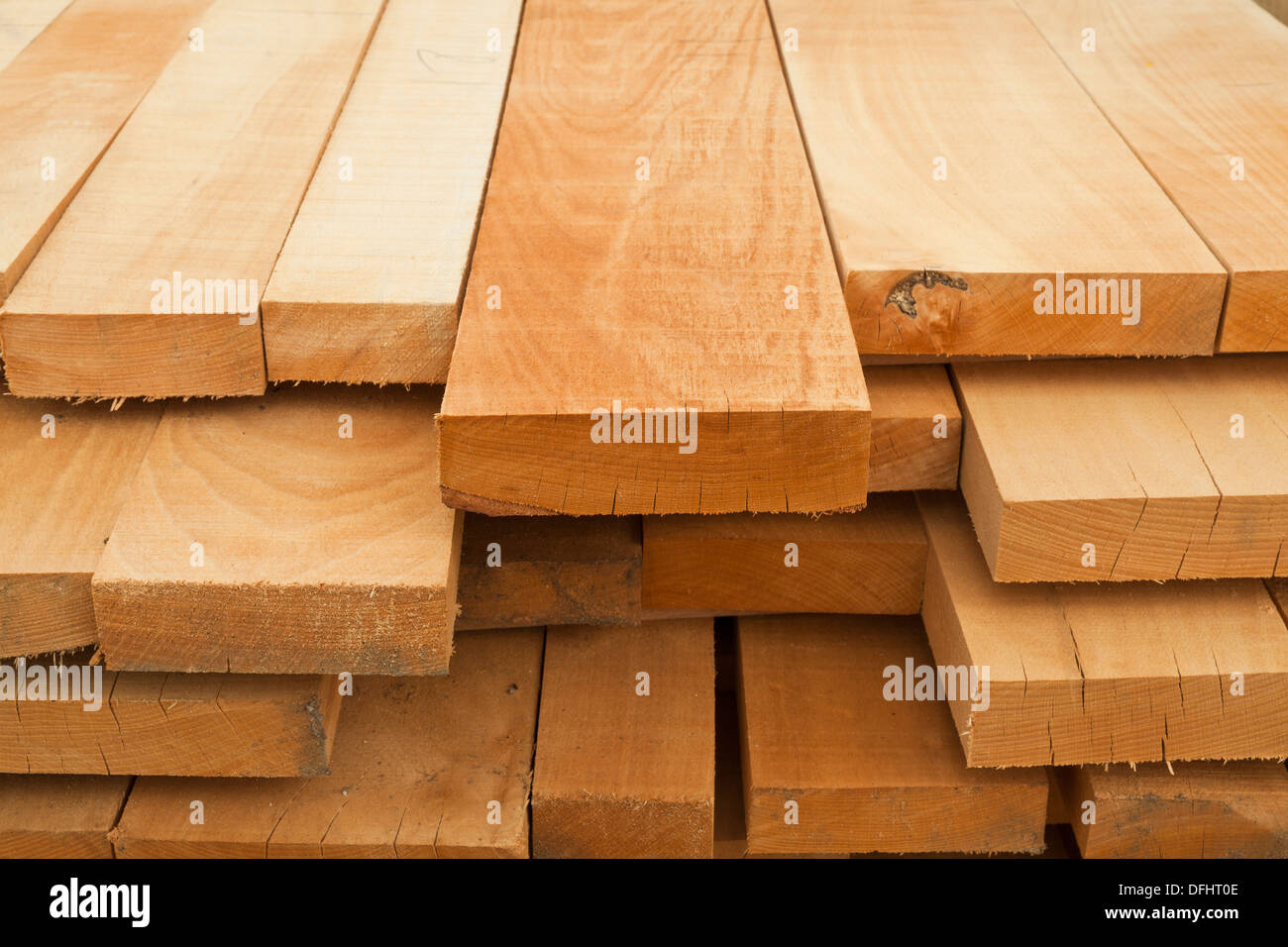wooden beams stacked and processed Stock Photo - Alamy