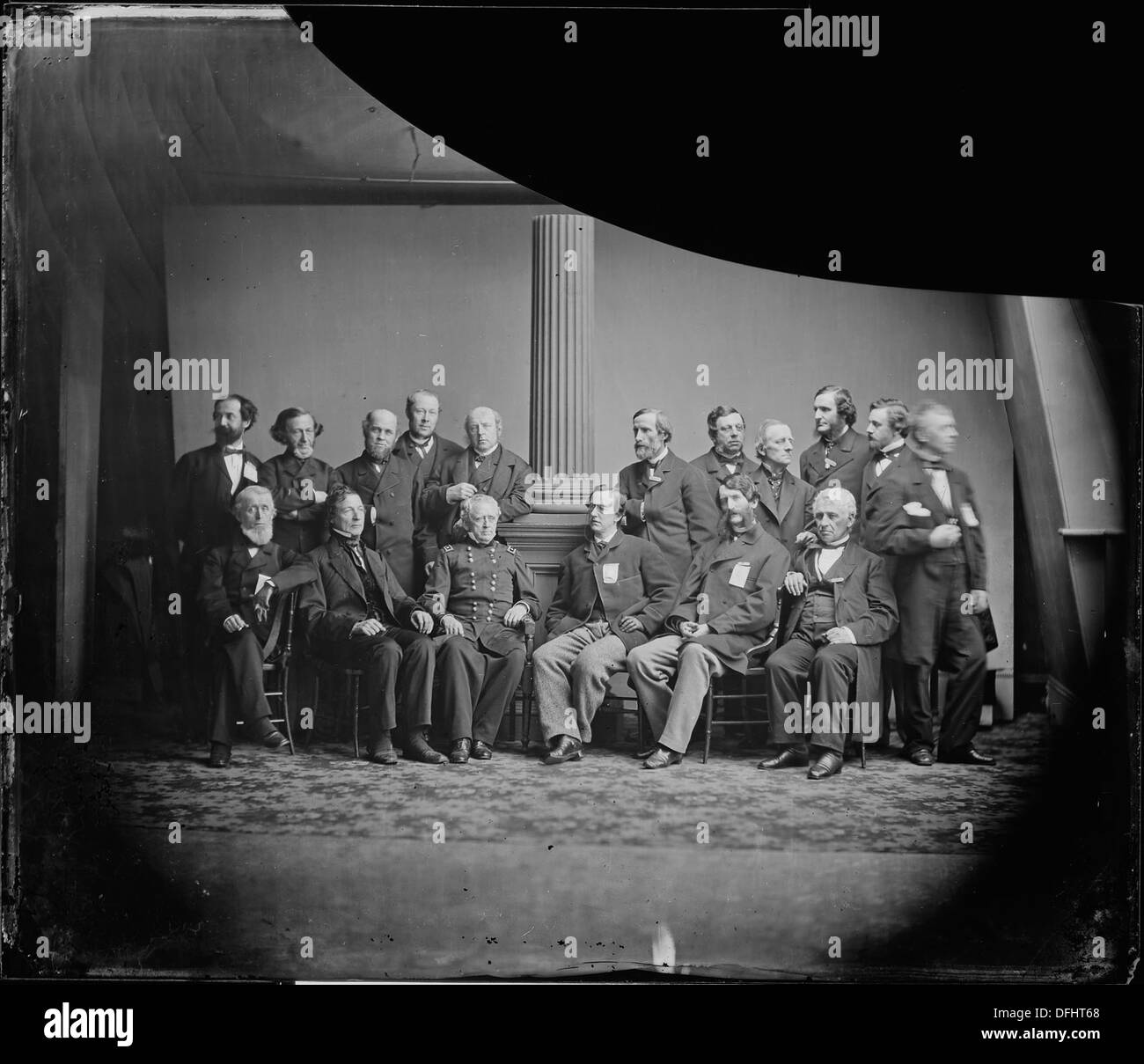 General John A. Dix is pictured with the Sanitary Fair Commissary group ...