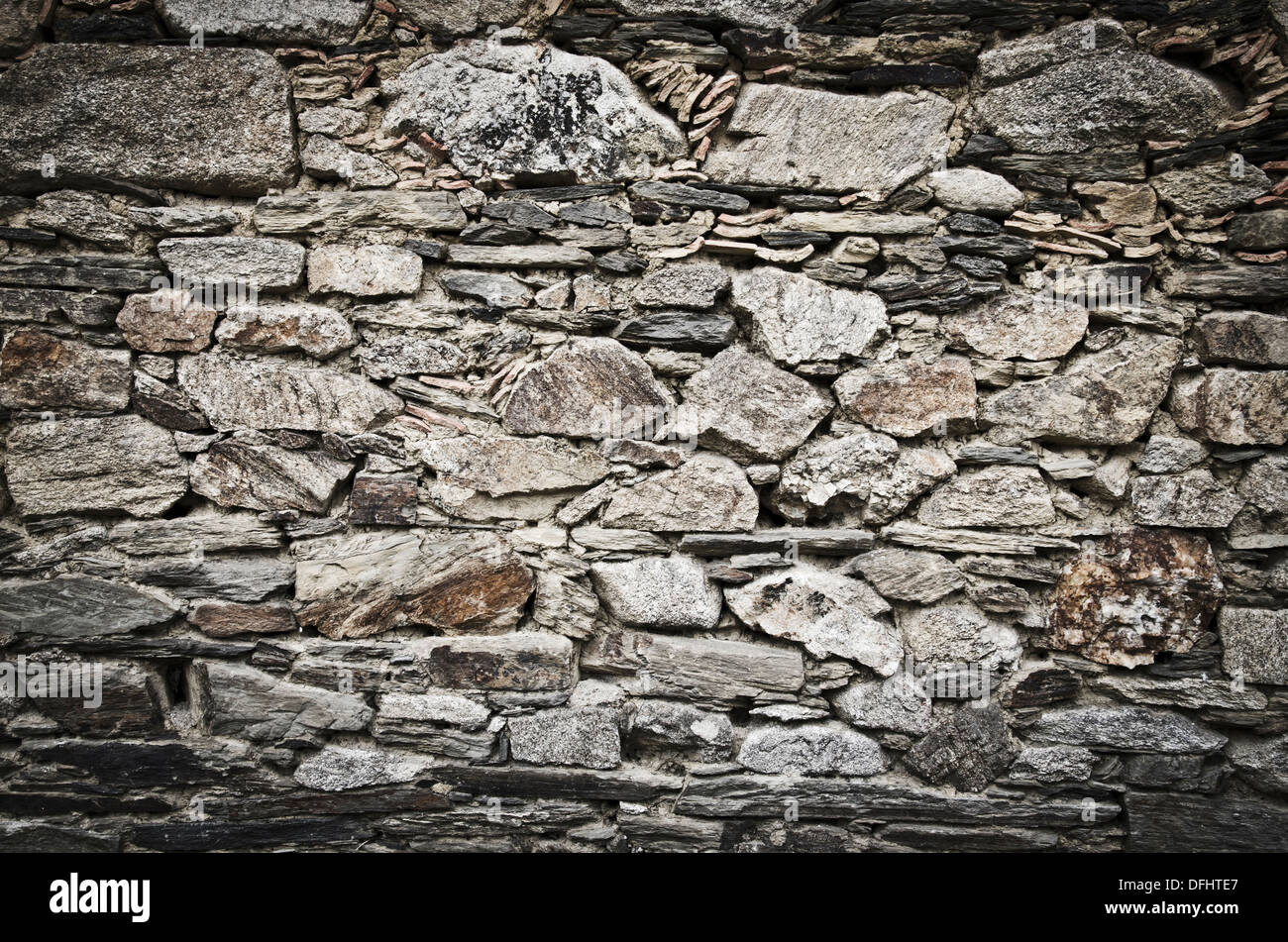 stone wall in a village in northern Spain Stock Photo - Alamy