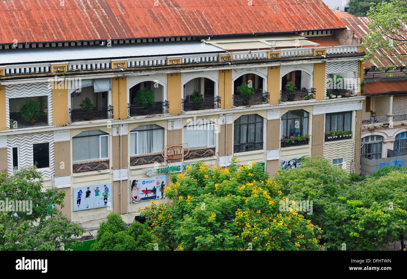 Typical old style Vietnamese hotels with open balconies Stock Photo - Alamy