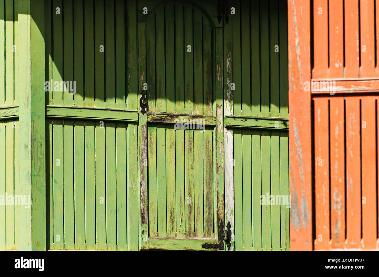 detail of wooden construction, horizontal architecture background Stock ...