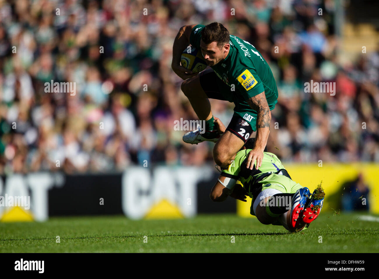 Leicester, UK. 05th Oct, 2013. Leicester's Adam Thompstone. Action from ...