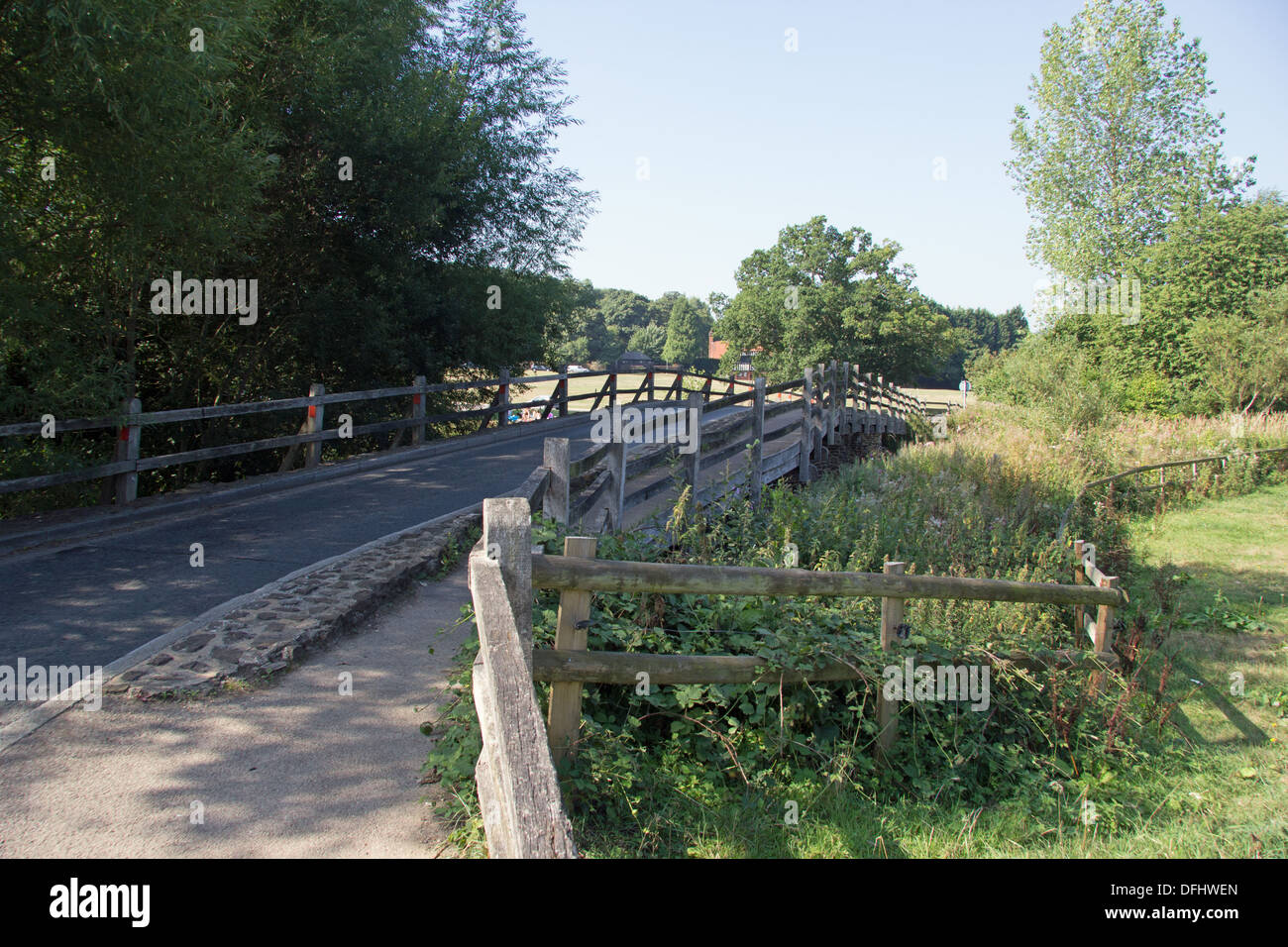 Medieval bridge in Tilford Surrey England Stock Photo - Alamy