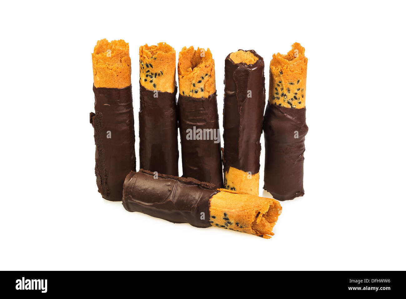 Heap wafers on white Cut Out Stock Images & Pictures - Alamy