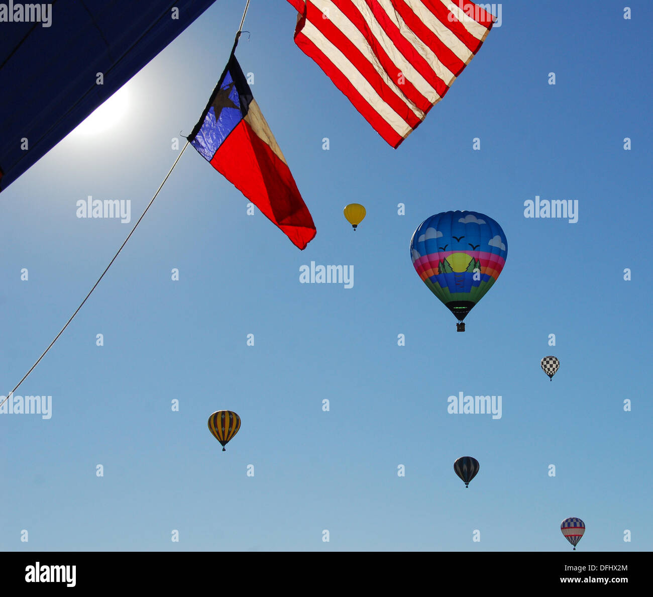 Albuquerque, New Mexico, USA. 05th Oct, 2013. Hot air balloons float ...