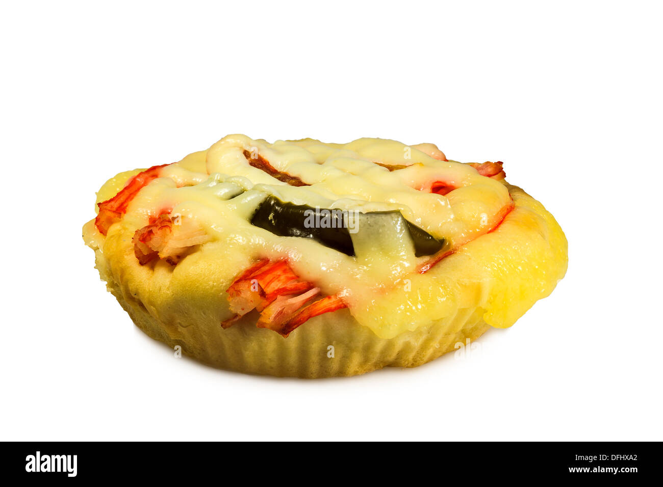 Small homemade pizza isolated on white background Stock Photo - Alamy