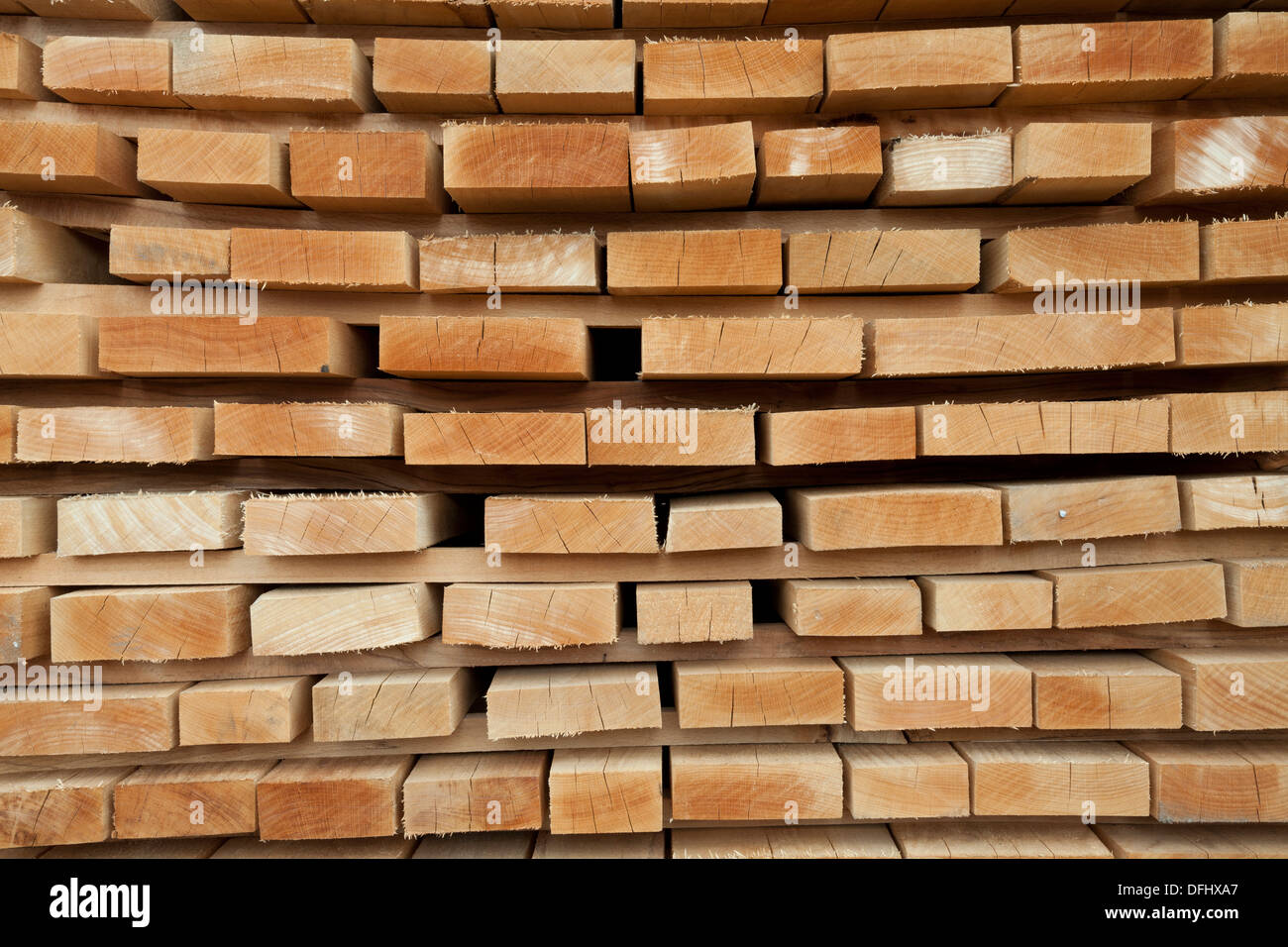 wooden beams stacked and processed Stock Photo - Alamy
