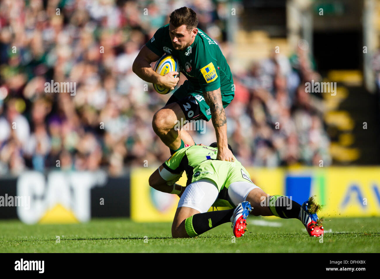 Leicester, UK. 05th Oct, 2013. Leicester's Adam Thompstone. Action from ...