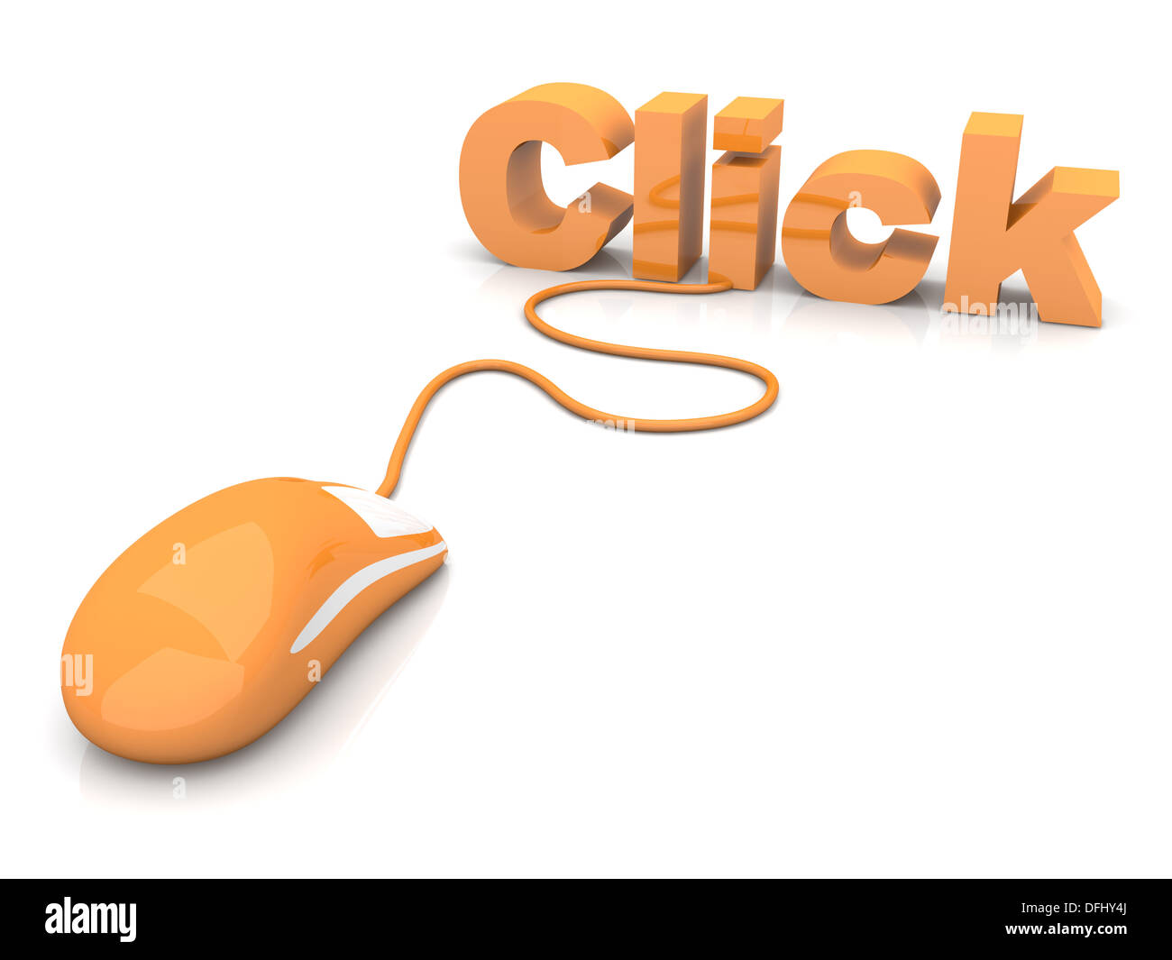 Click online. 3D rendered Illustration. Isolated on white Stock Photo ...