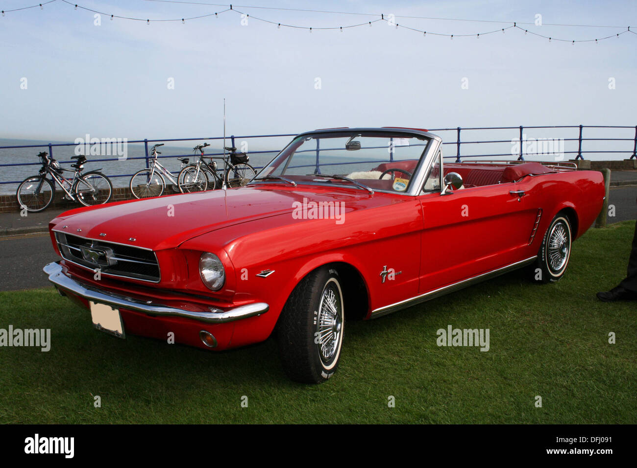 Red American convertible sports car Stock Photo - Alamy