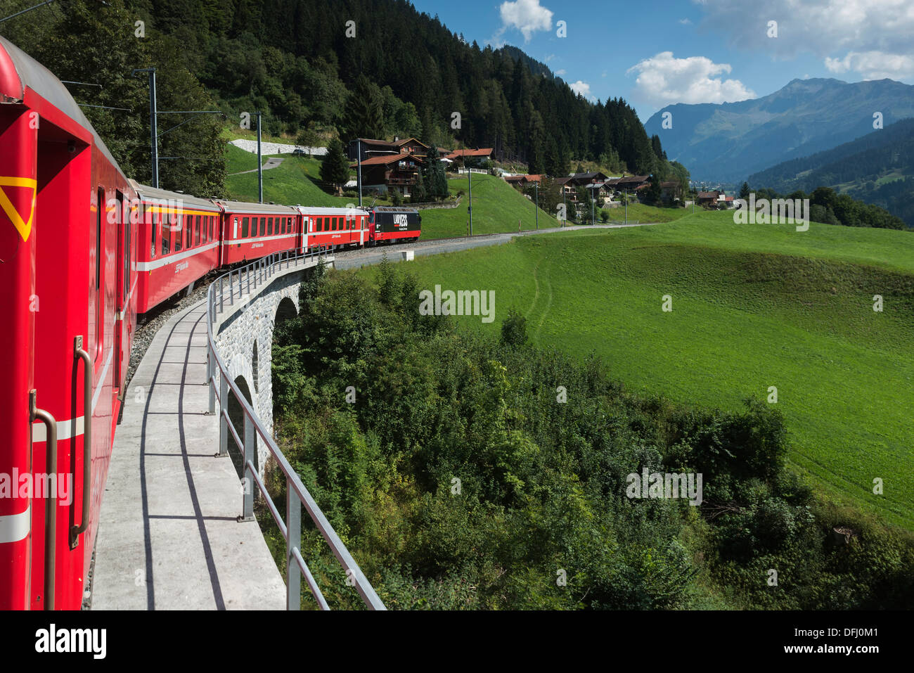 Rhaetian railway (RhB) to Klosters. Switzerland Stock Photo - Alamy