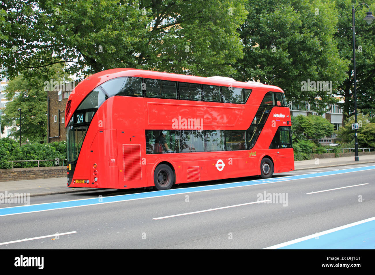 The number 24 new Routemaster Bus to Pimlico seen in Westminster ...