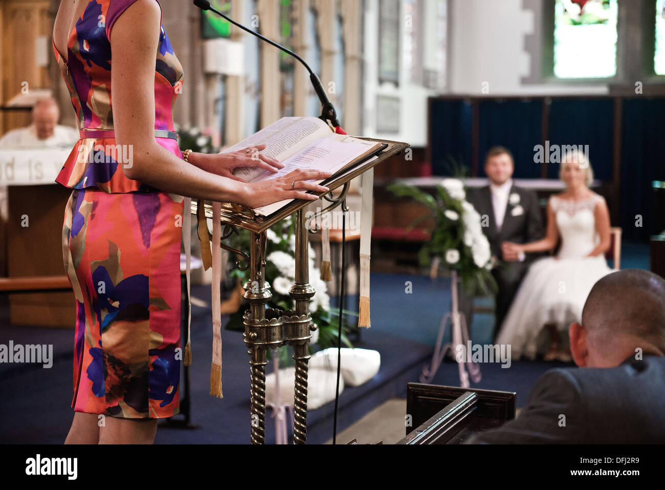 person reading a poem at the wedding Stock Photo - Alamy