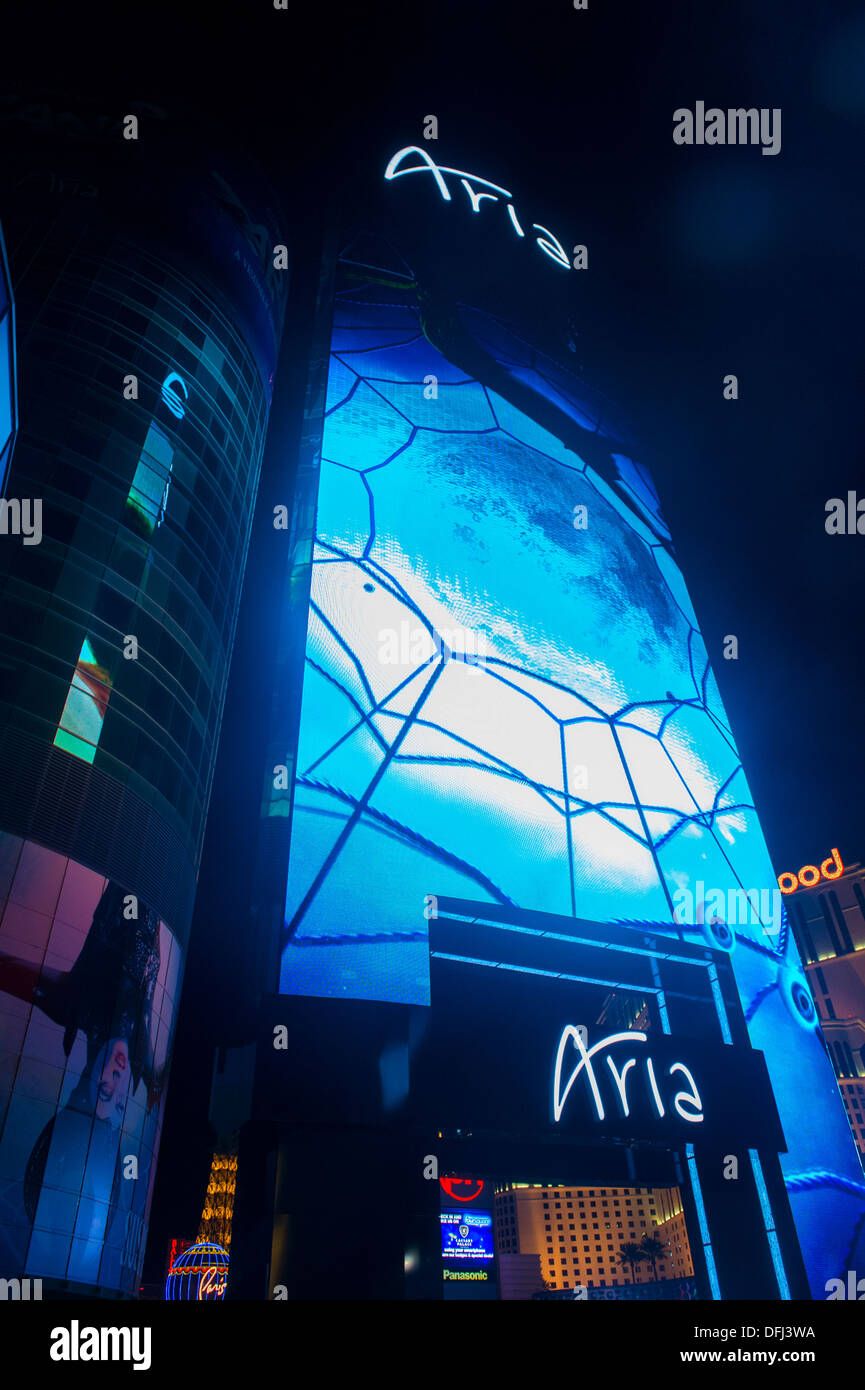 The Aria hotel sign in Las Vegas Stock Photo - Alamy