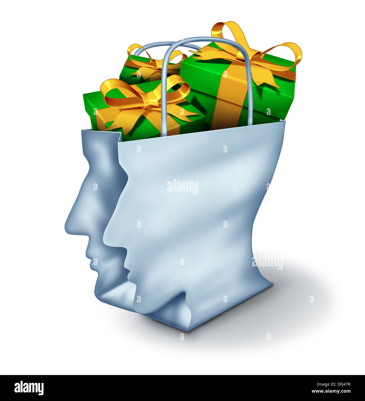 Gift ideas and buying guide consumer concept as a shopping bag in the ...