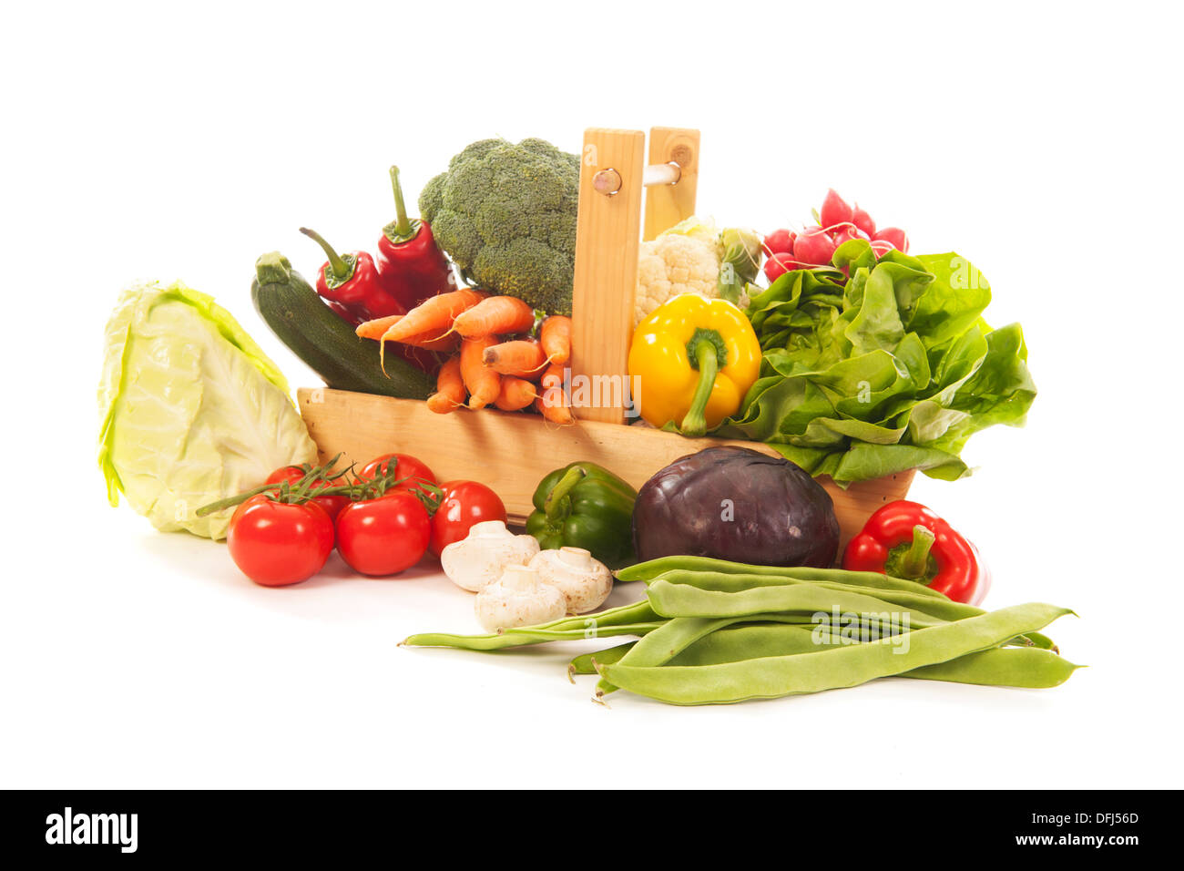 Fresh zucchini in basket Cut Out Stock Images & Pictures - Alamy